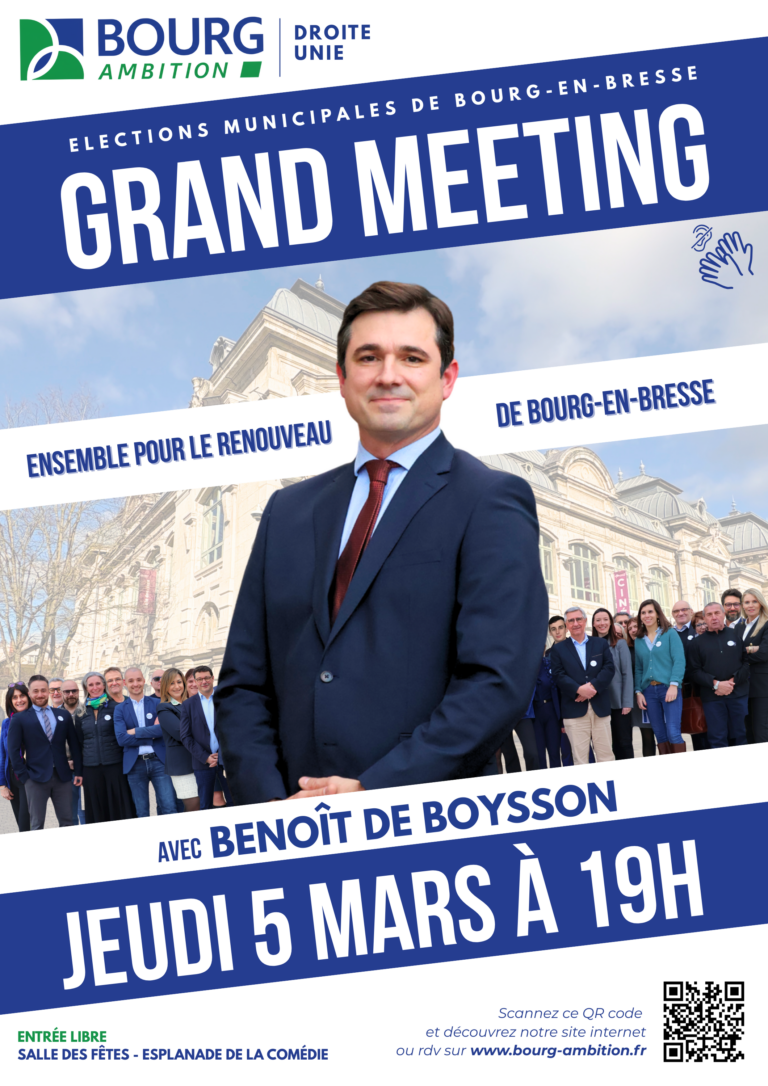 Grand meeting le 5 mars 2026 – Bourg Ambition – La Droite Unie pour les ...